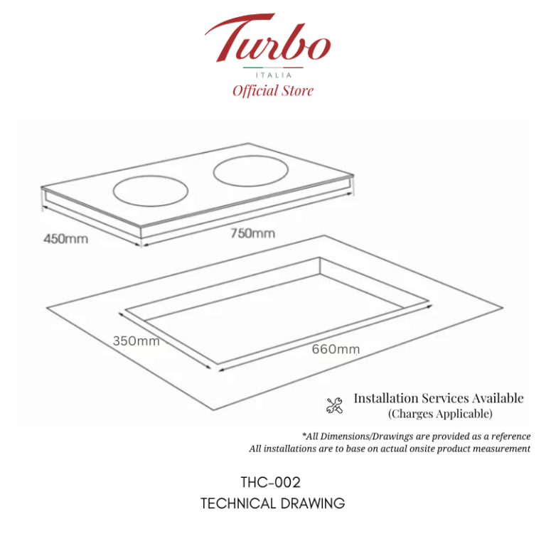 Turbo Italia – THC-002 Hybrid Hob with Induction & Ceramic Zones – Hob ...