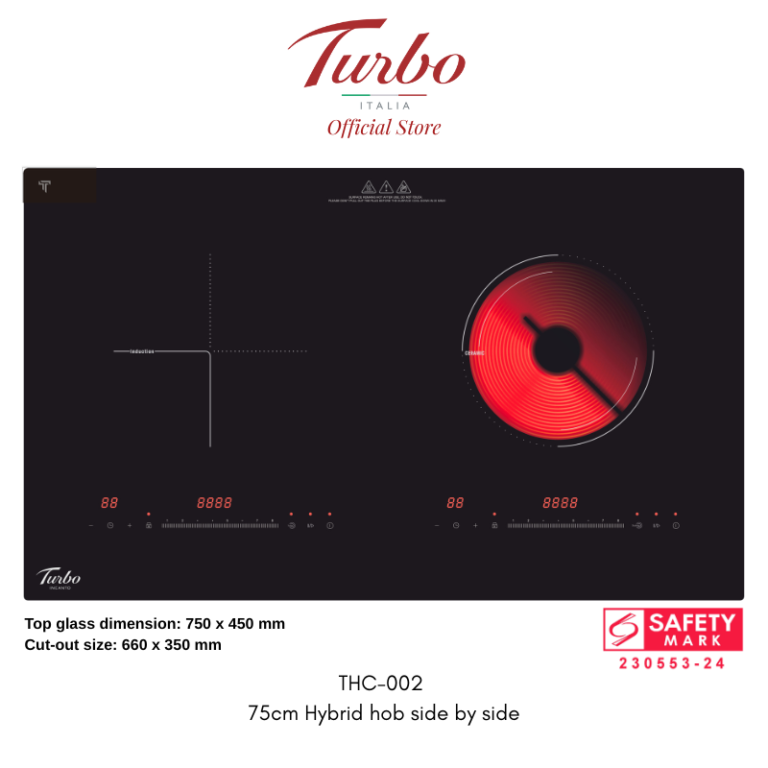 Turbo Italia – THC-002 Hybrid Hob with Induction & Ceramic Zones – Hob ...